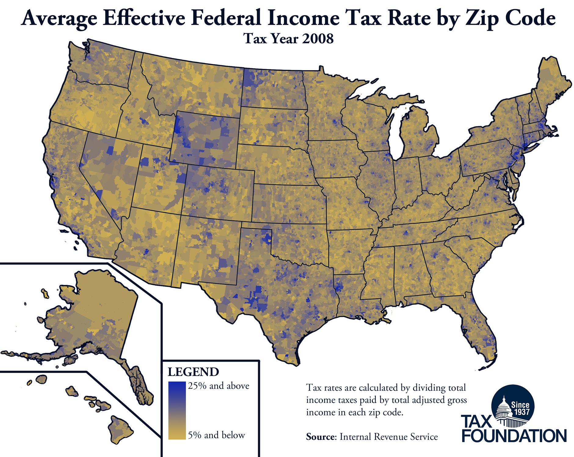 Monday Map Effective Federal Income Tax Rates By Zip Code Monday Map Effective Federal Income Tax Rates By Zip Code